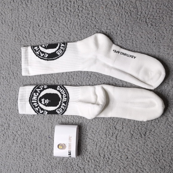 Bape | Underwear & Socks | Bape Crew Socks Ape Head Logo Busy Works ...